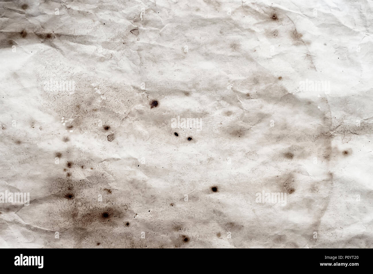 Aged paper sheet, dirt stains, spots, wrinkle, grunge vintage ...