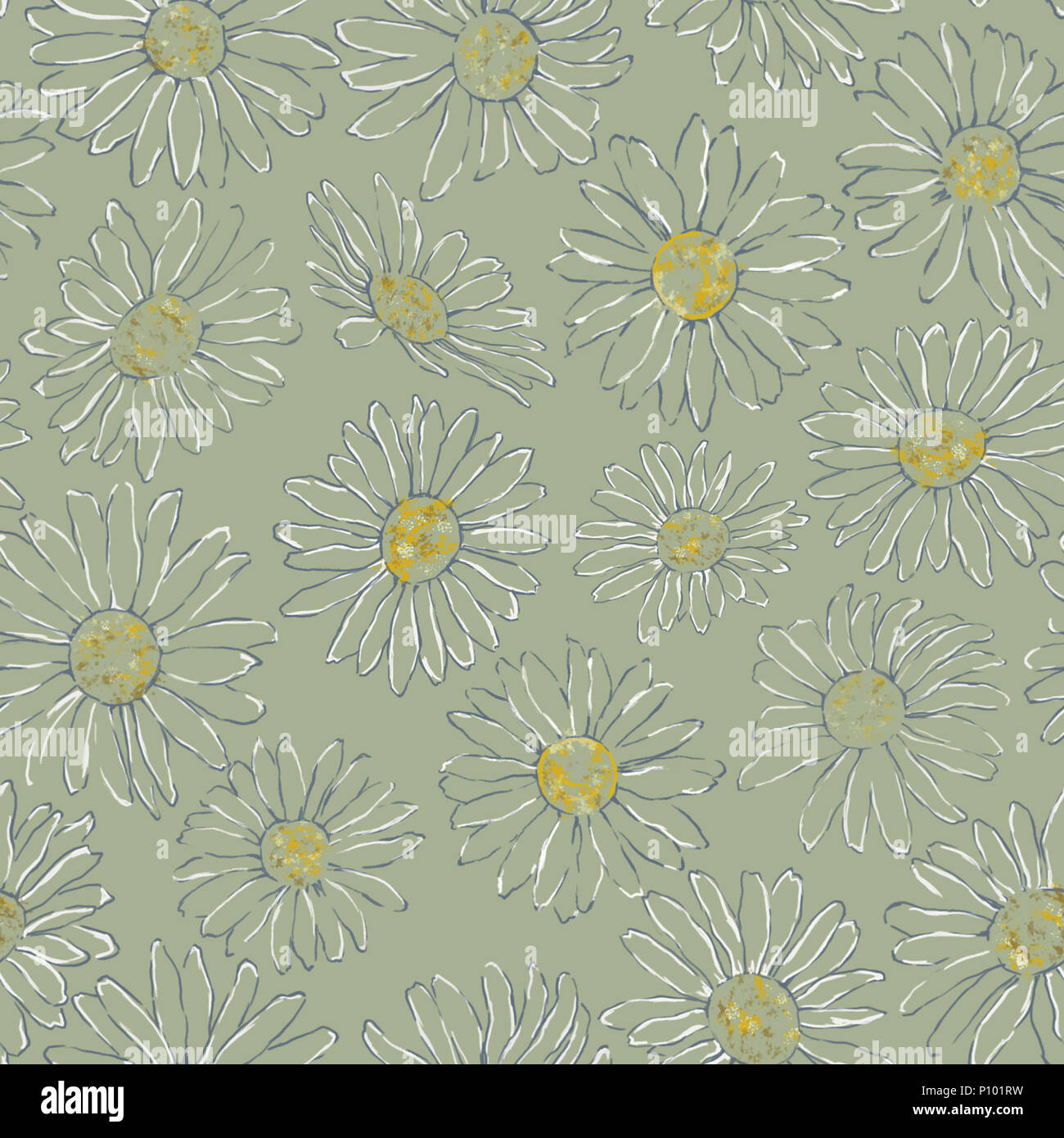 Daisy seamless pattern hi-res stock photography and images - Alamy