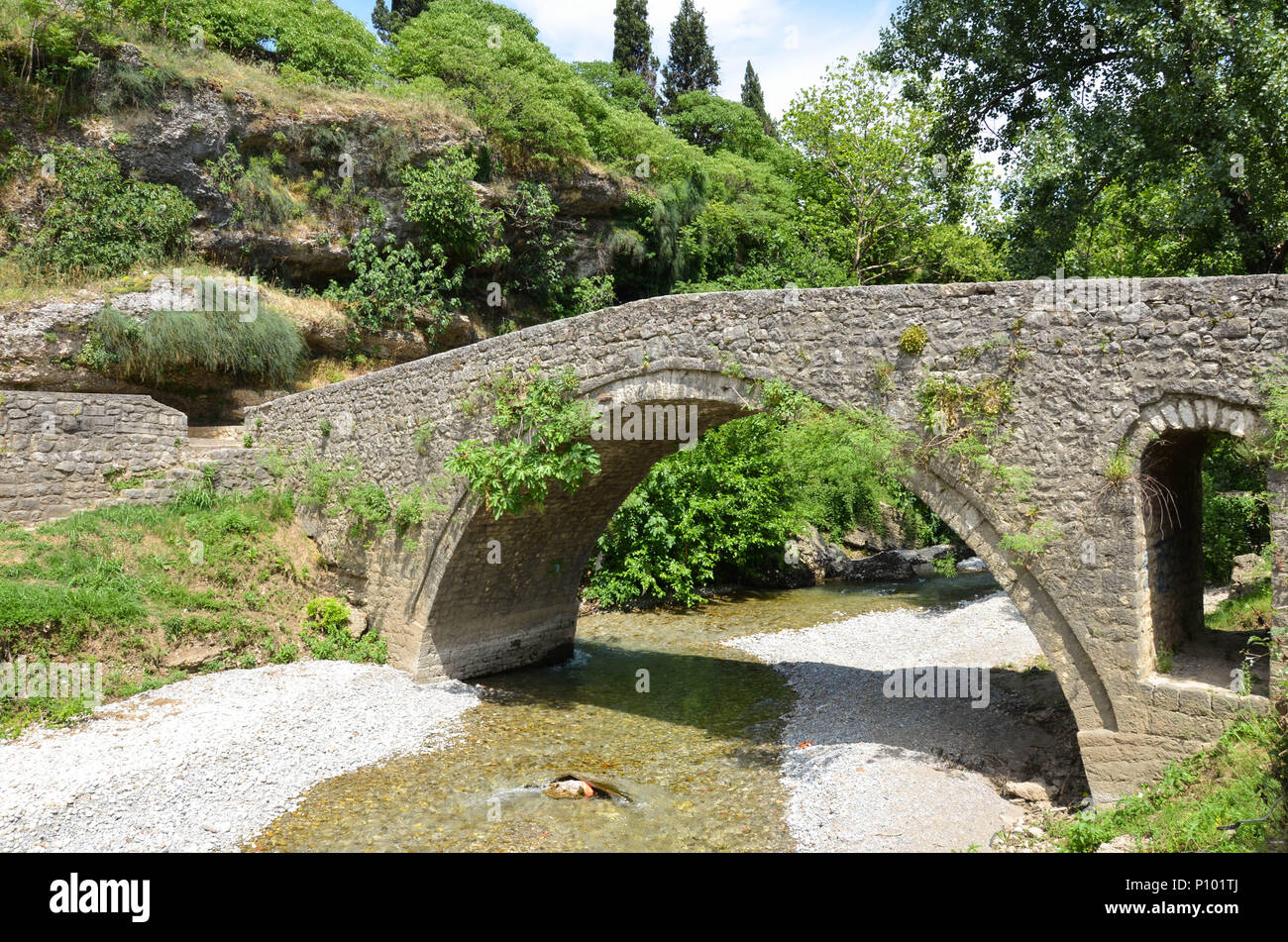The Old Bridge over the Ribnica river, near the Morača river, Podgorica ...