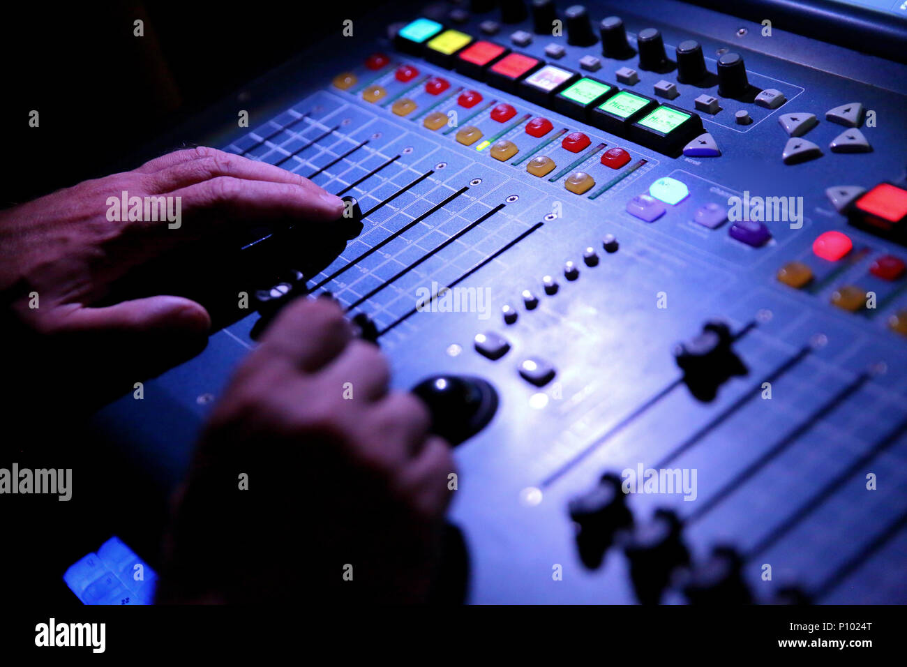 Music mixer during the concert Stock Photo - Alamy