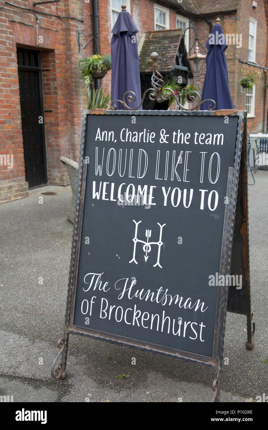 Huntsman Pub Sign, Brockenhurst, New Forest, Hampshire Stock Photo - Alamy