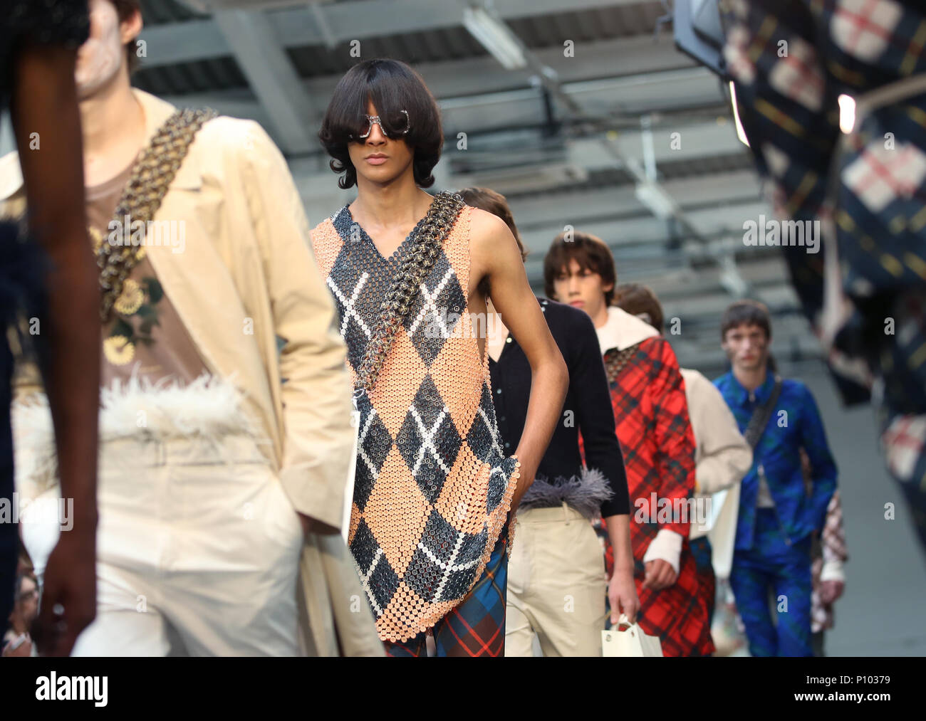 Models on the Stefan Cooke catwalk during the MAN show at London ...