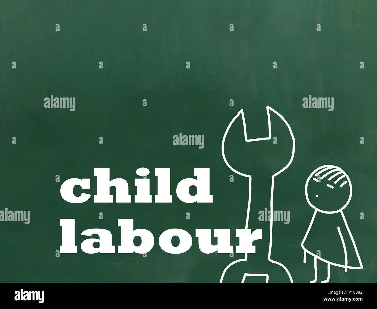 An illustration about child labour and the lettering child labour on a ...
