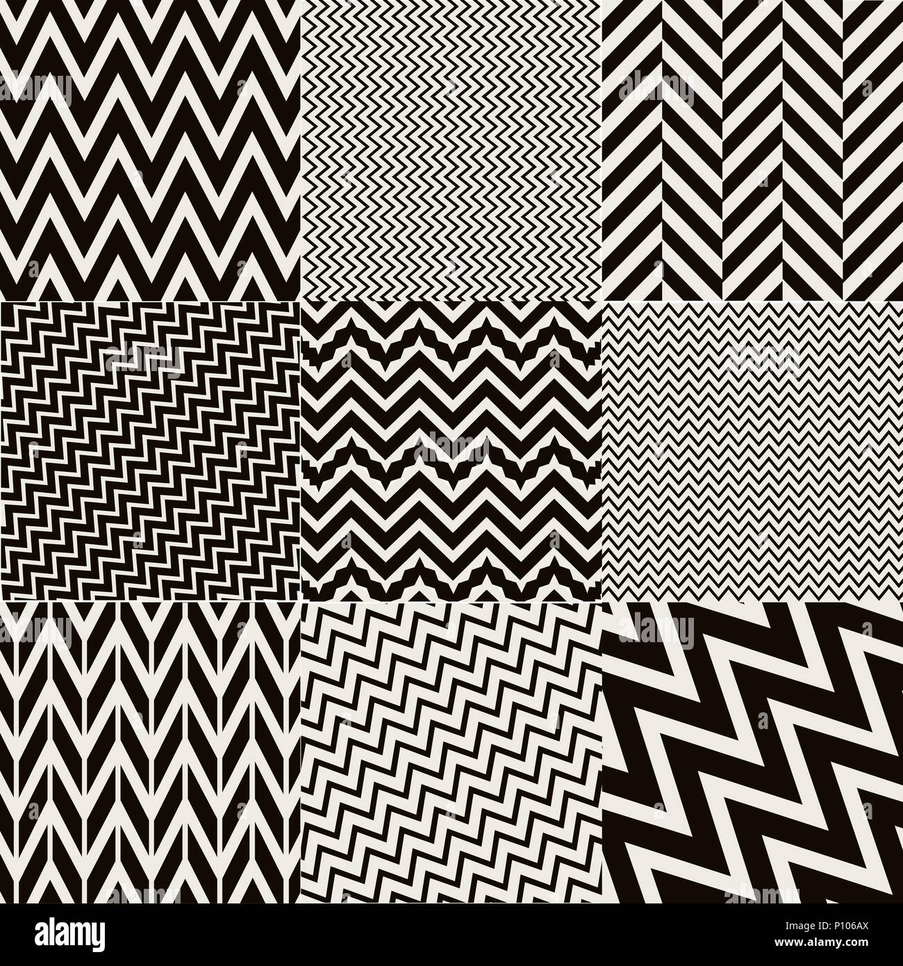 Black seamless zig zag patterns hi-res stock photography and images - Alamy