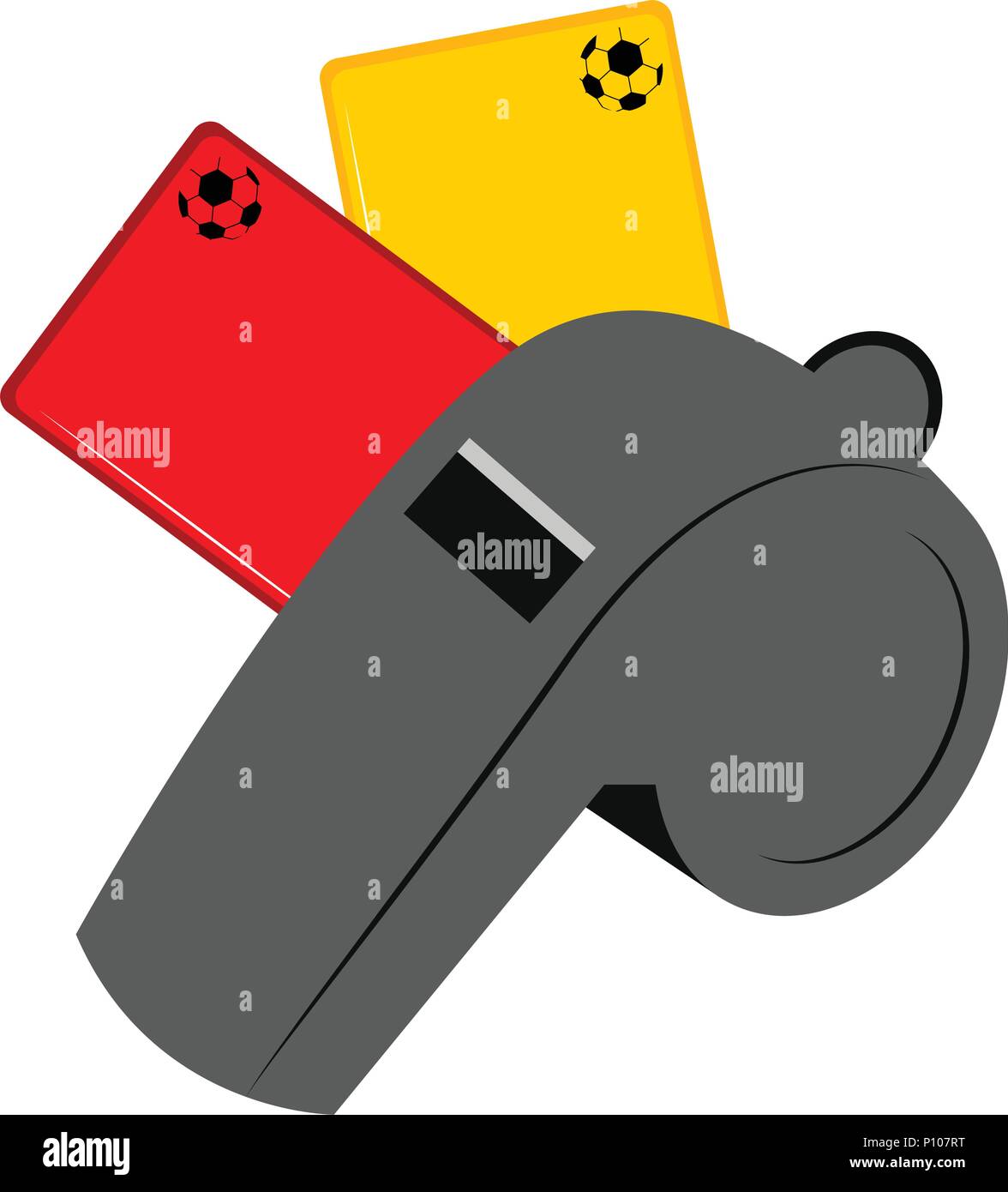 Whistle with a red and yellow card icon Stock Vector Image & Art - Alamy