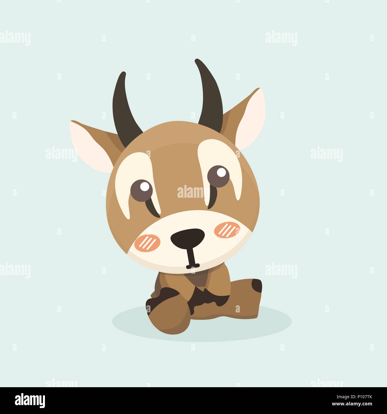 Cute cartoon antelope on pastel background Stock Vector Image & Art - Alamy