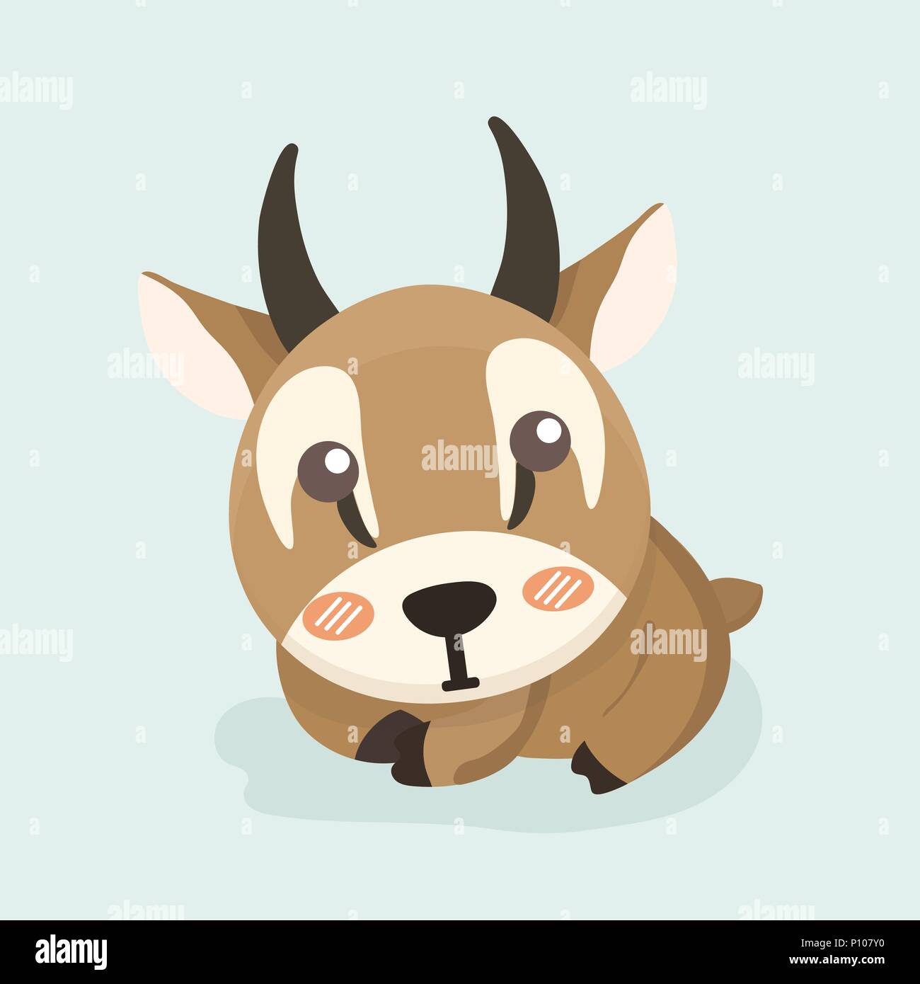 Cute cartoon antelope on pastel background Stock Vector Image & Art - Alamy