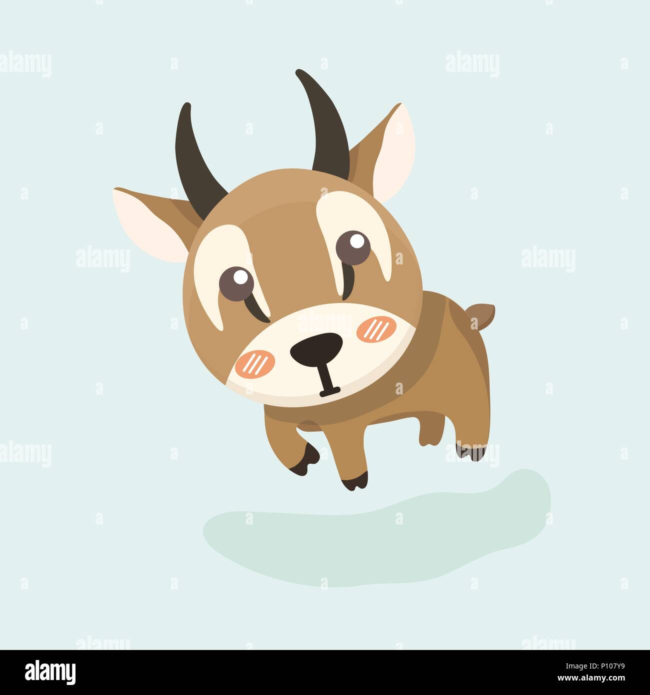 Cute cartoon antelope on pastel background Stock Vector Image & Art - Alamy