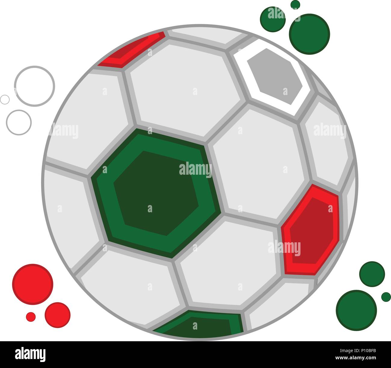 Soccer ball with the colors of Mexico. Vector illustration design Stock ...