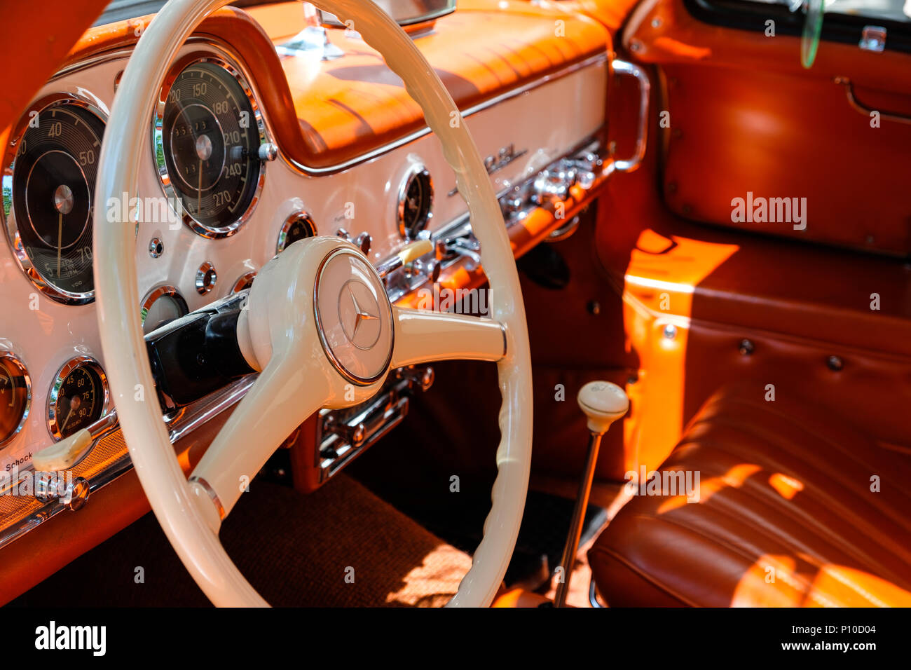 Berlin, Germany - june 09, 2018: Steering wheel, dashboard and interior ...