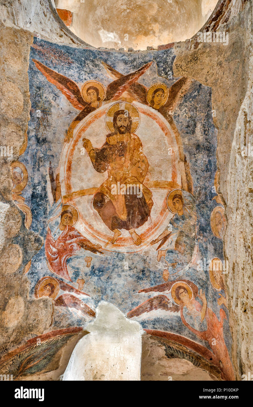 Fresco at Cattolica di Stilo, 9th century church, Byzantine style, in ...