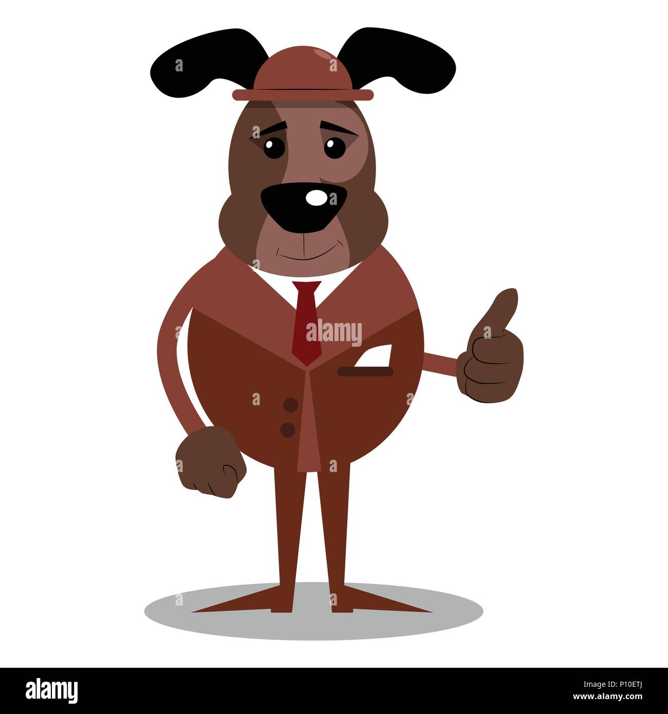 Cartoon illustrated I like dog showing thumb up sign Stock Vector Image ...