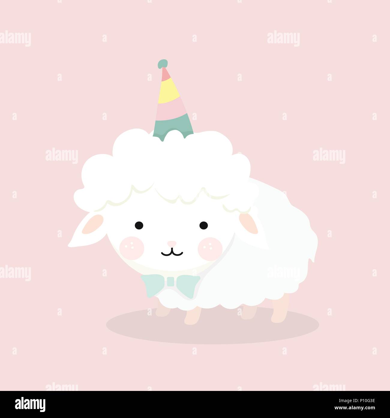 Cute sheep in flat style on pastel background Stock Vector Image & Art ...