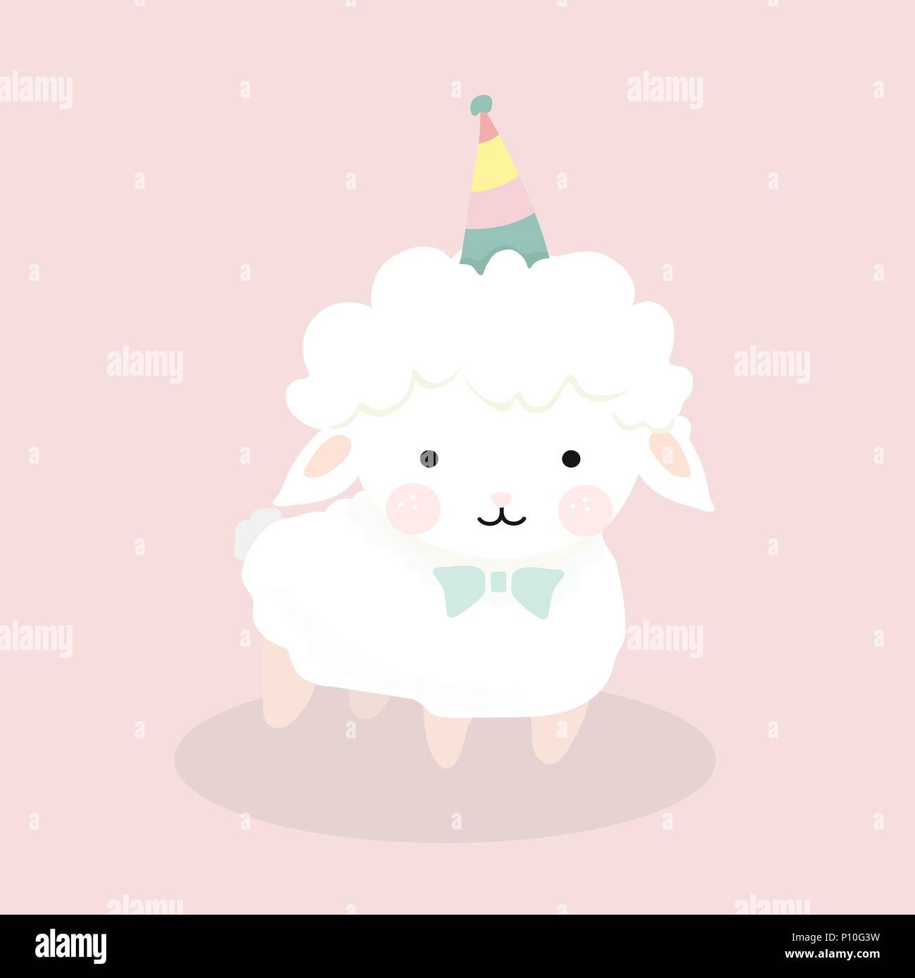 Cute sheep in flat style on pastel background Stock Vector Image & Art ...