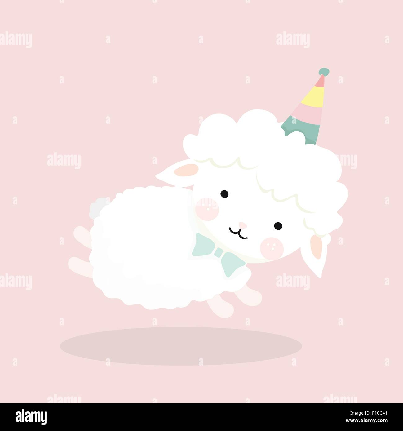 Cute sheep in flat style on pastel background Stock Vector Image & Art ...