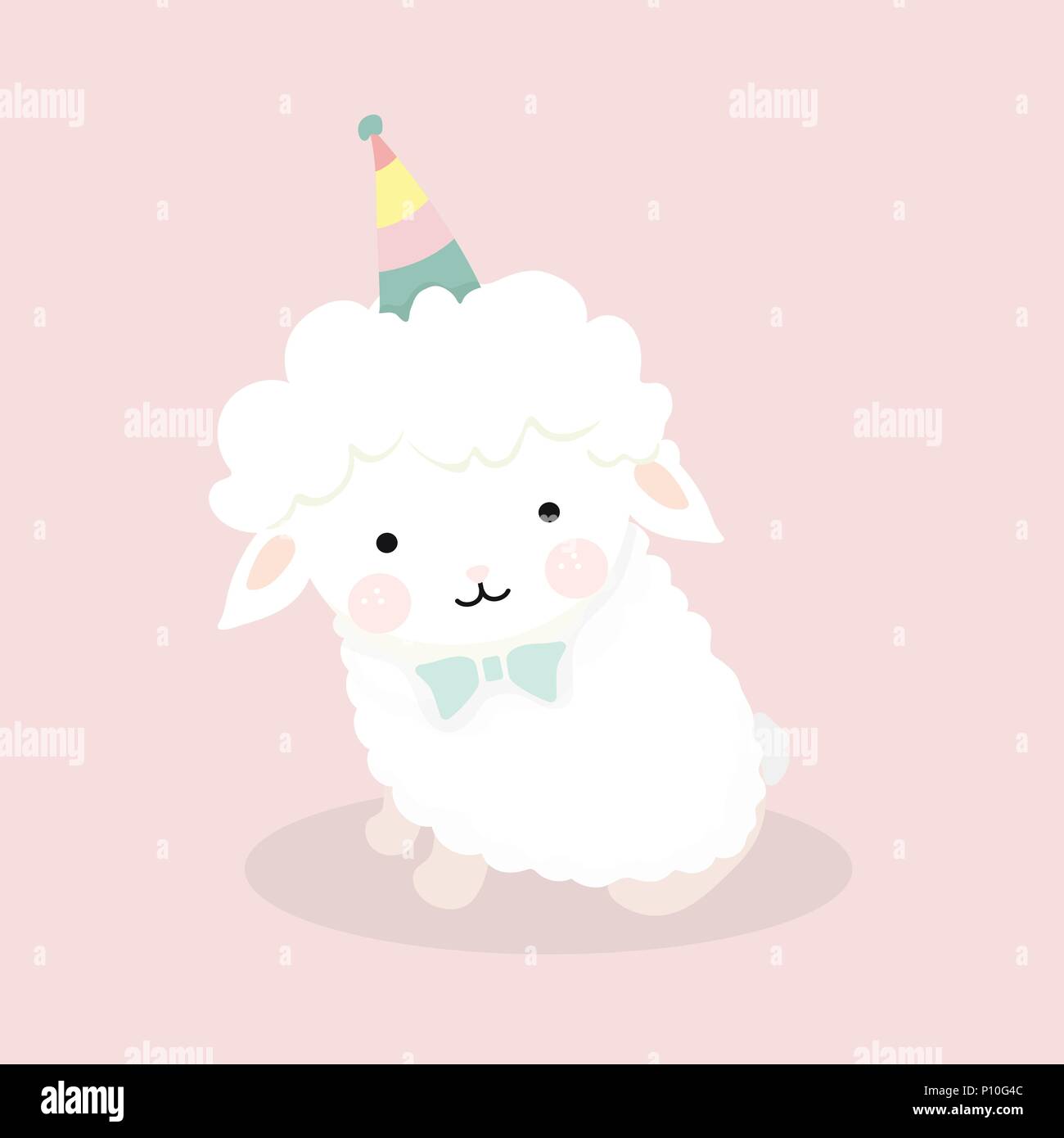 Cute sheep in flat style on pastel background Stock Vector Image & Art ...