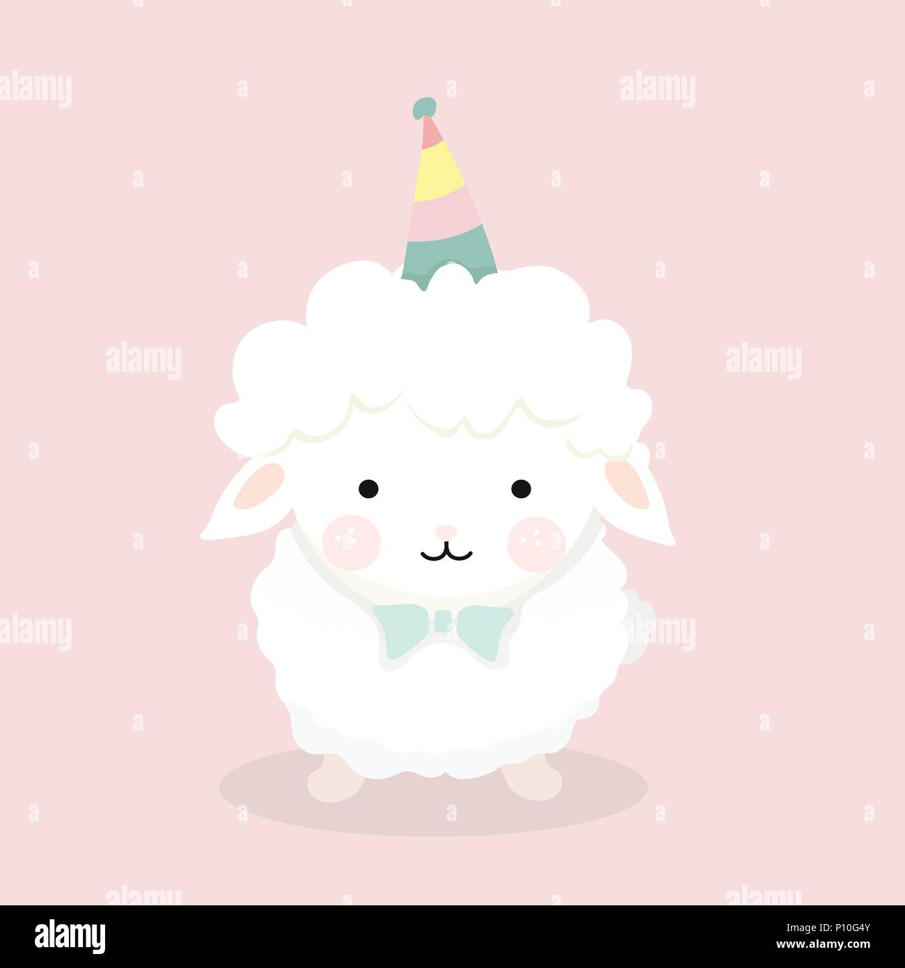 Cute sheep in flat style on pastel background Stock Vector Image & Art ...