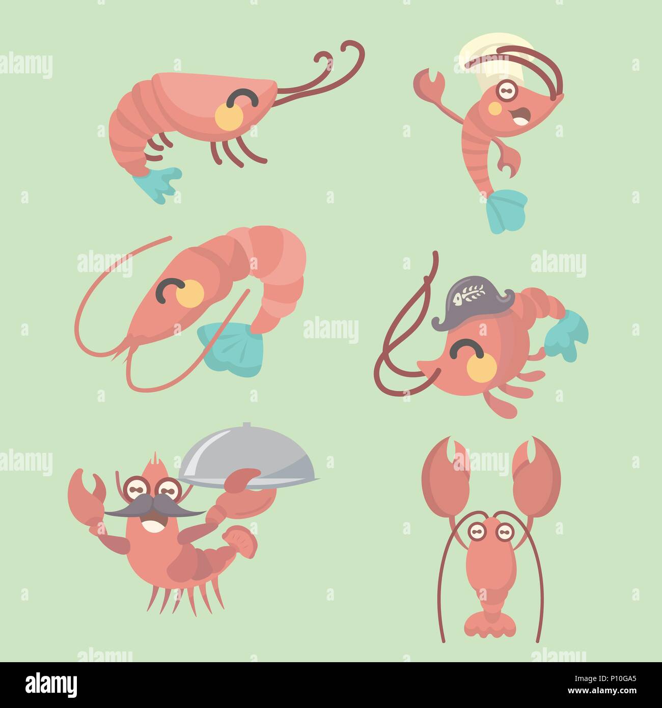 Vector set of shrimp Stock Vector Image & Art - Alamy
