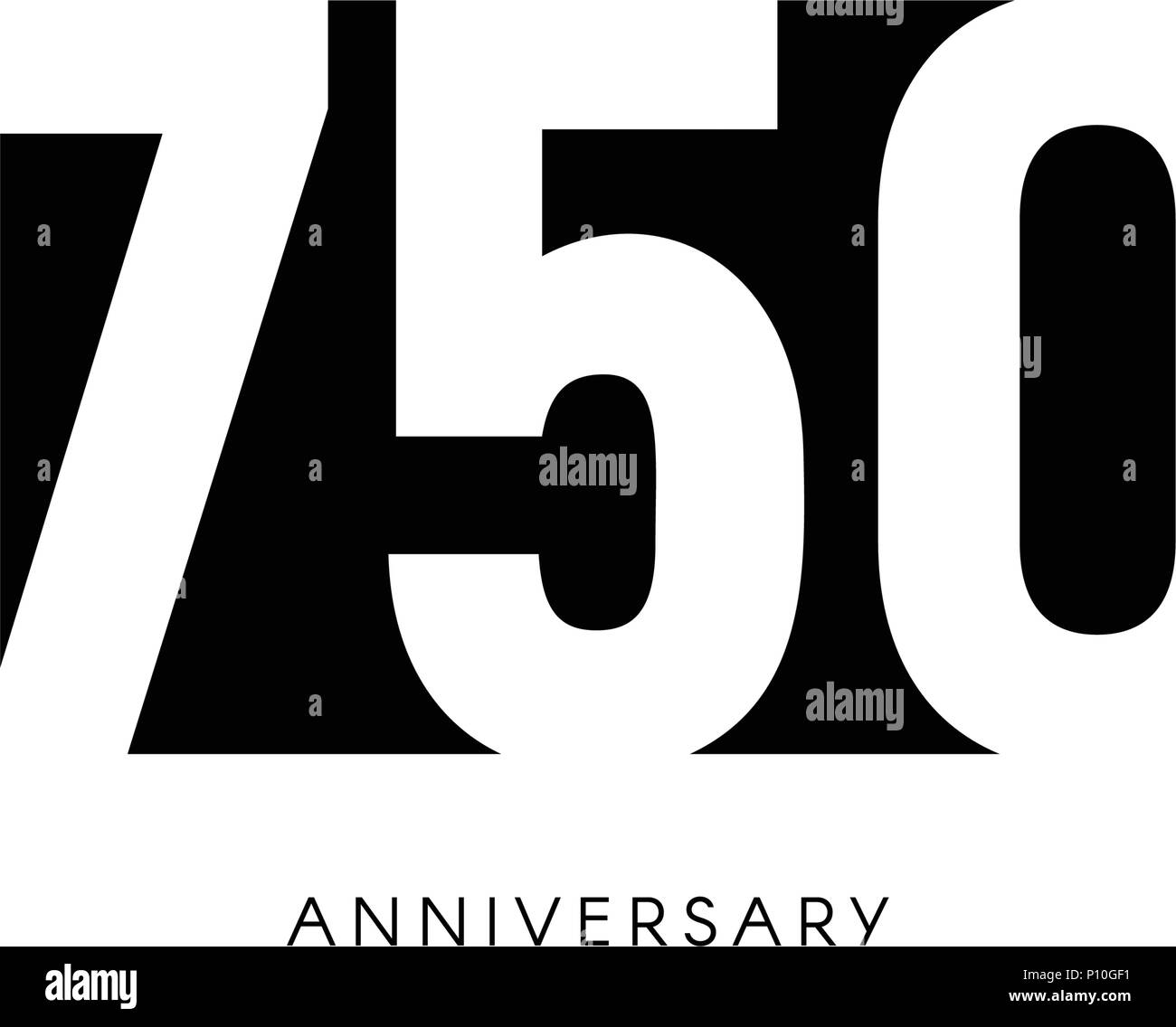 Seven hundred anniversary, minimalistic logo. Seven-and-fiftieth years ...