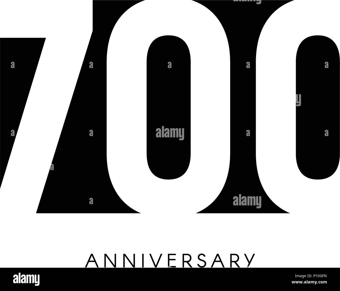 Seven hundred anniversary, minimalistic logo. Seven-hundredth years ...