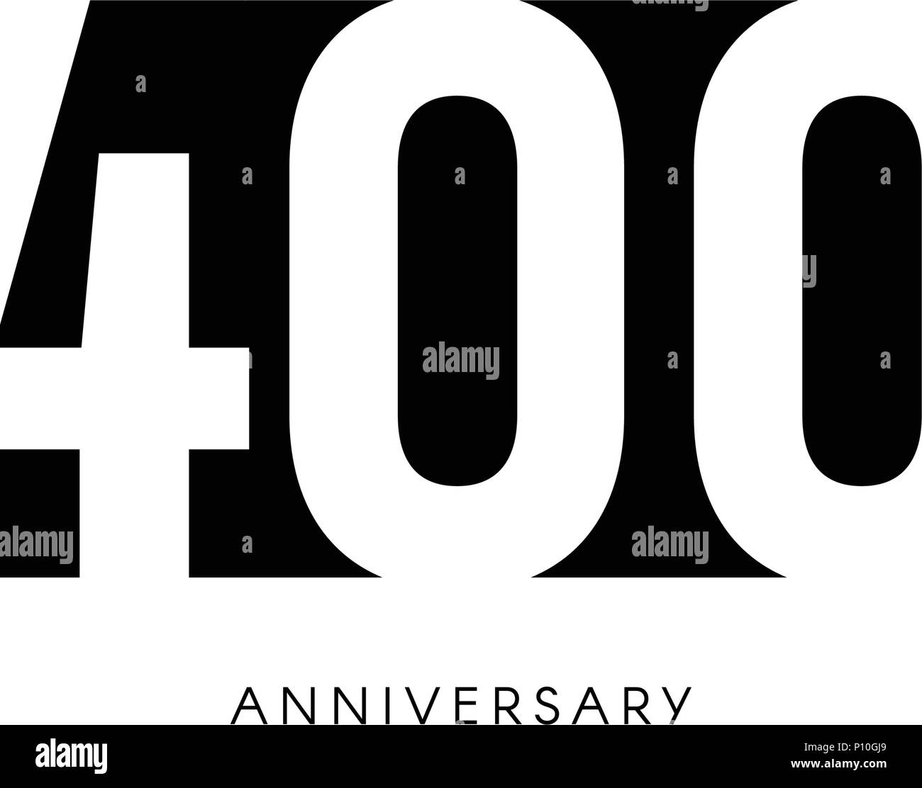 four hundred anniversary, minimalistic logo. Four-hundredth years ...