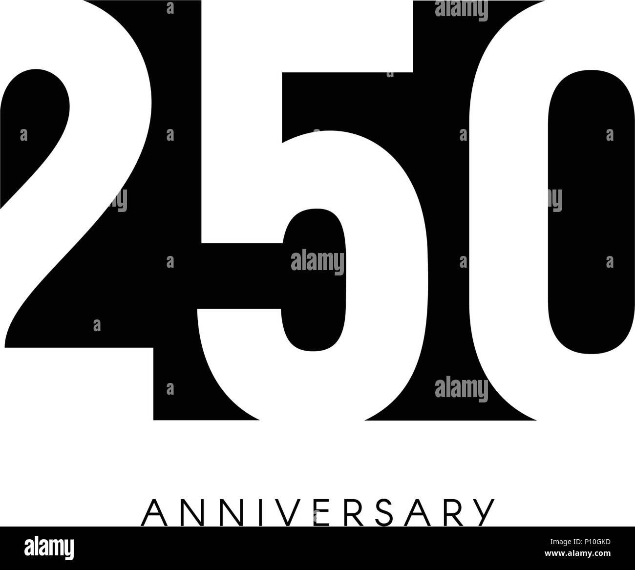 Two hundred fifty anniversary, minimalistic logo. Two handred fiftieth ...
