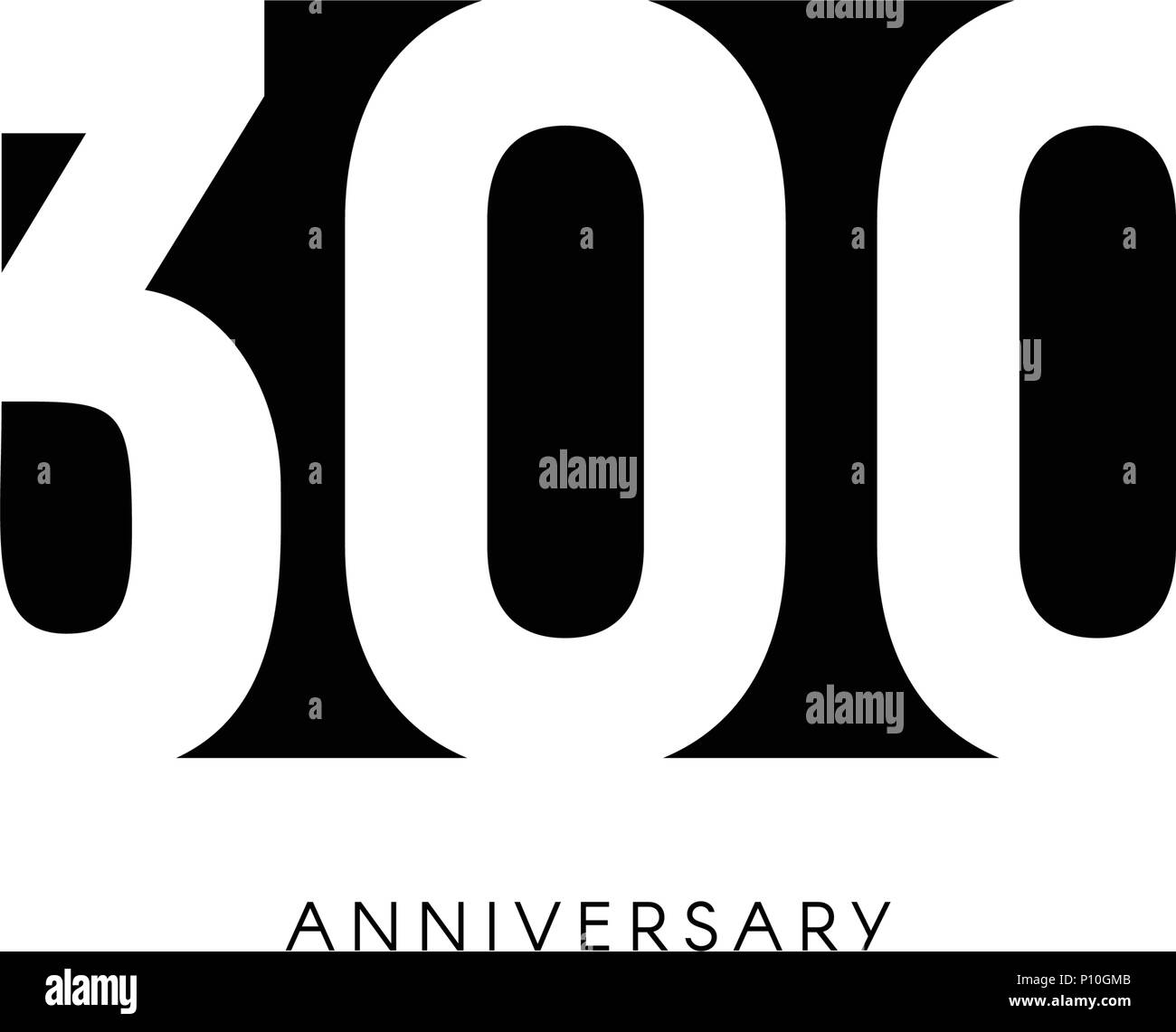 Three hundred anniversary, minimalistic logo. Three hundredth years ...