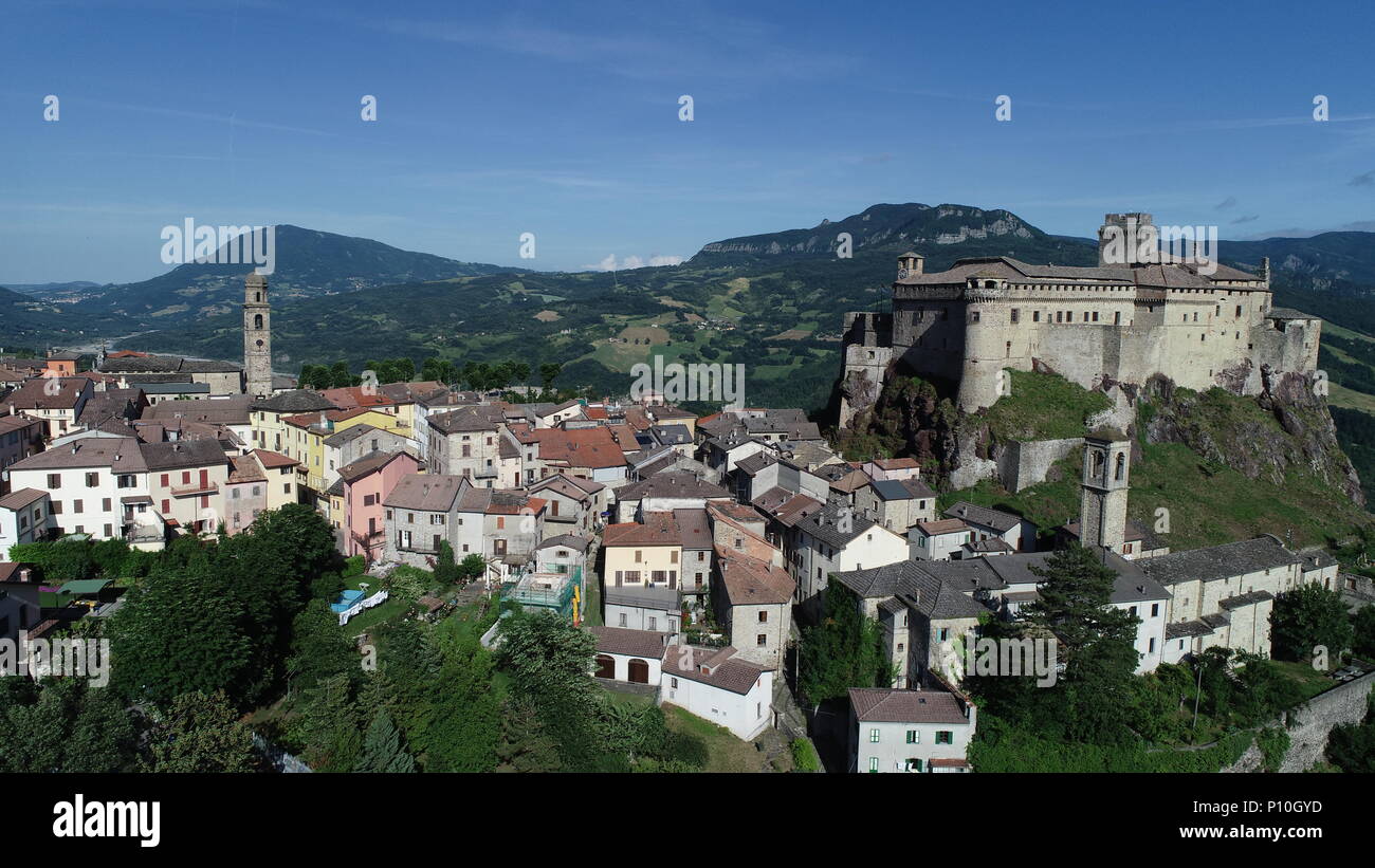 Aerial view of Bardi castle, Parma, Italy Stock Photo - Alamy