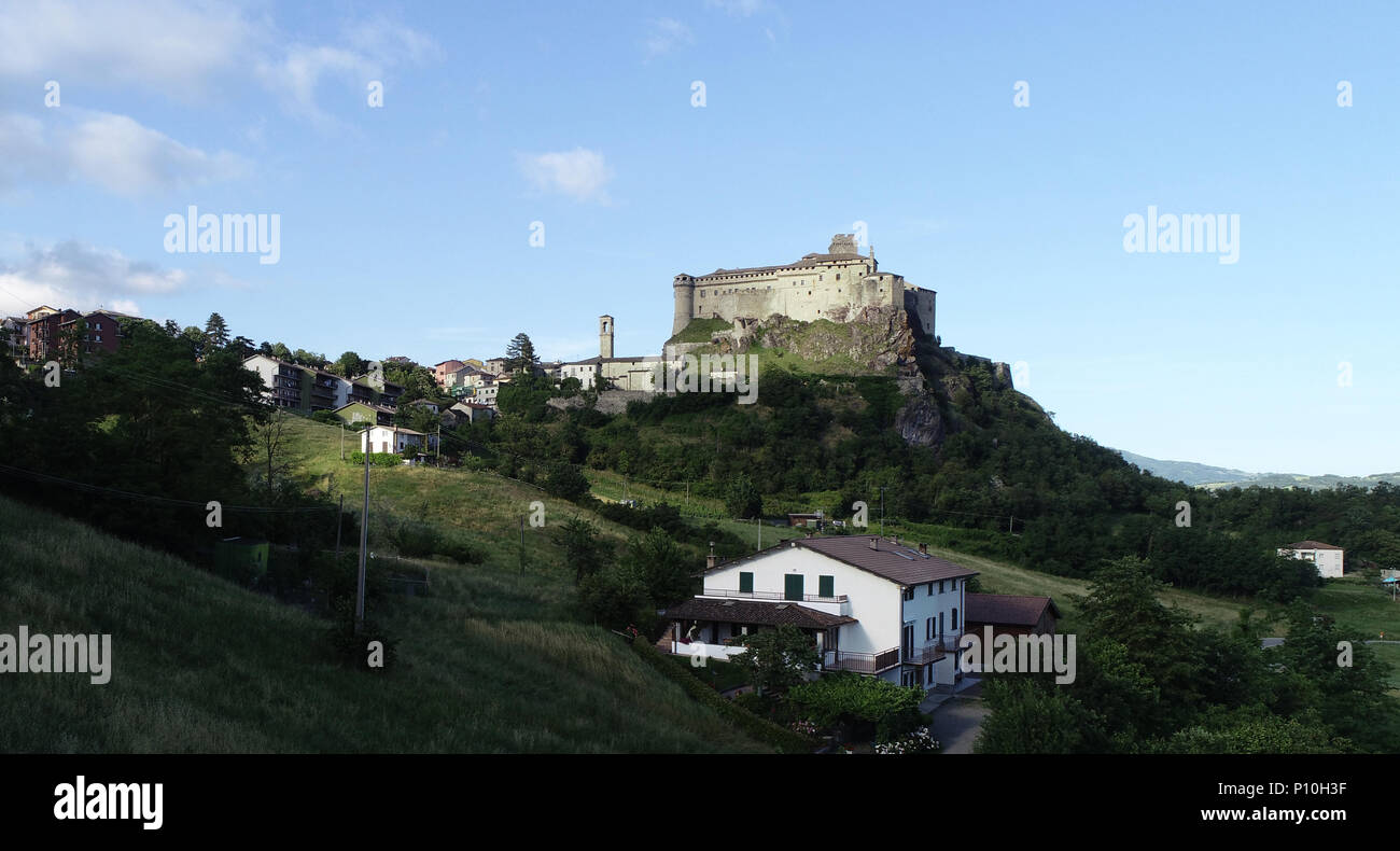 Aerial view of Bardi castle, Parma, Italy Stock Photo - Alamy