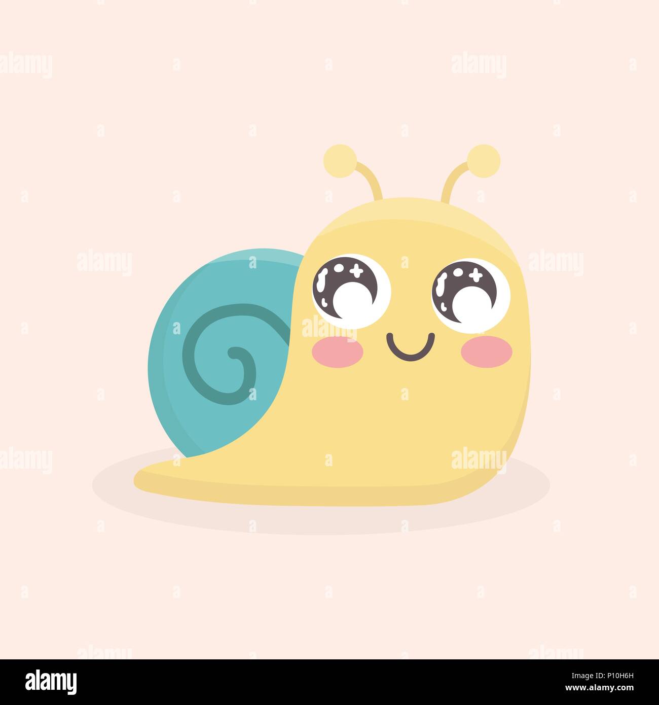 Cute snail cartoon vector isolated on pastel background Stock Vector ...
