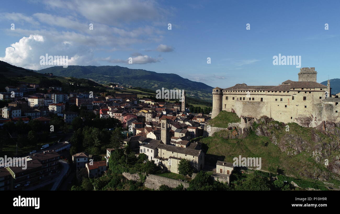 Aerial view of Bardi castle, Parma, Italy Stock Photo - Alamy
