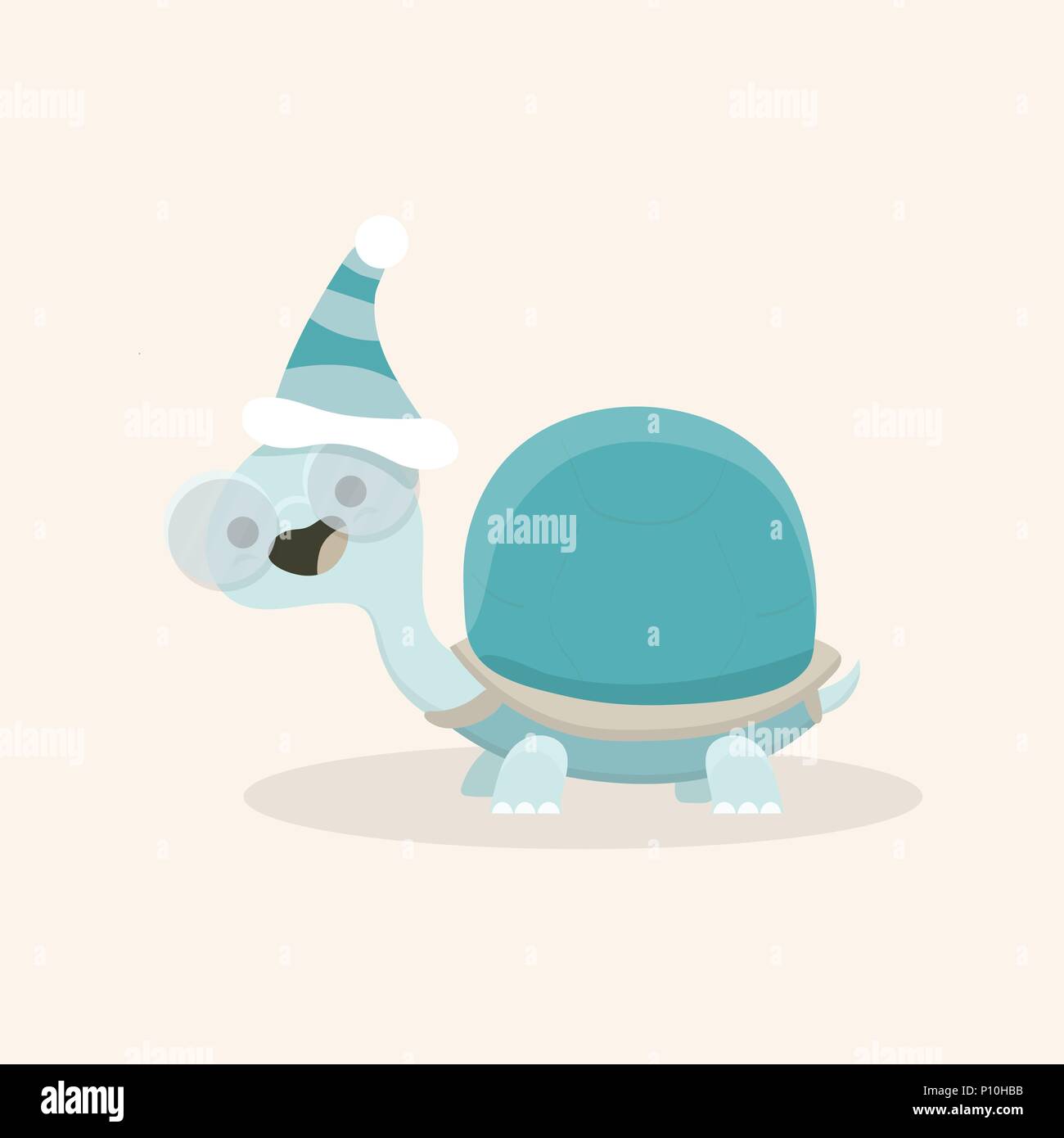 Funny and cute happy turtle on pastel background Stock Vector Image ...