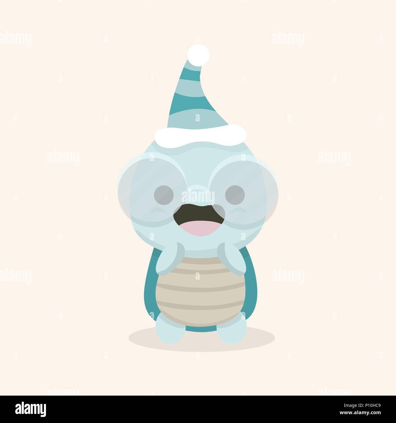 Funny and cute happy turtle on pastel background Stock Vector Image ...