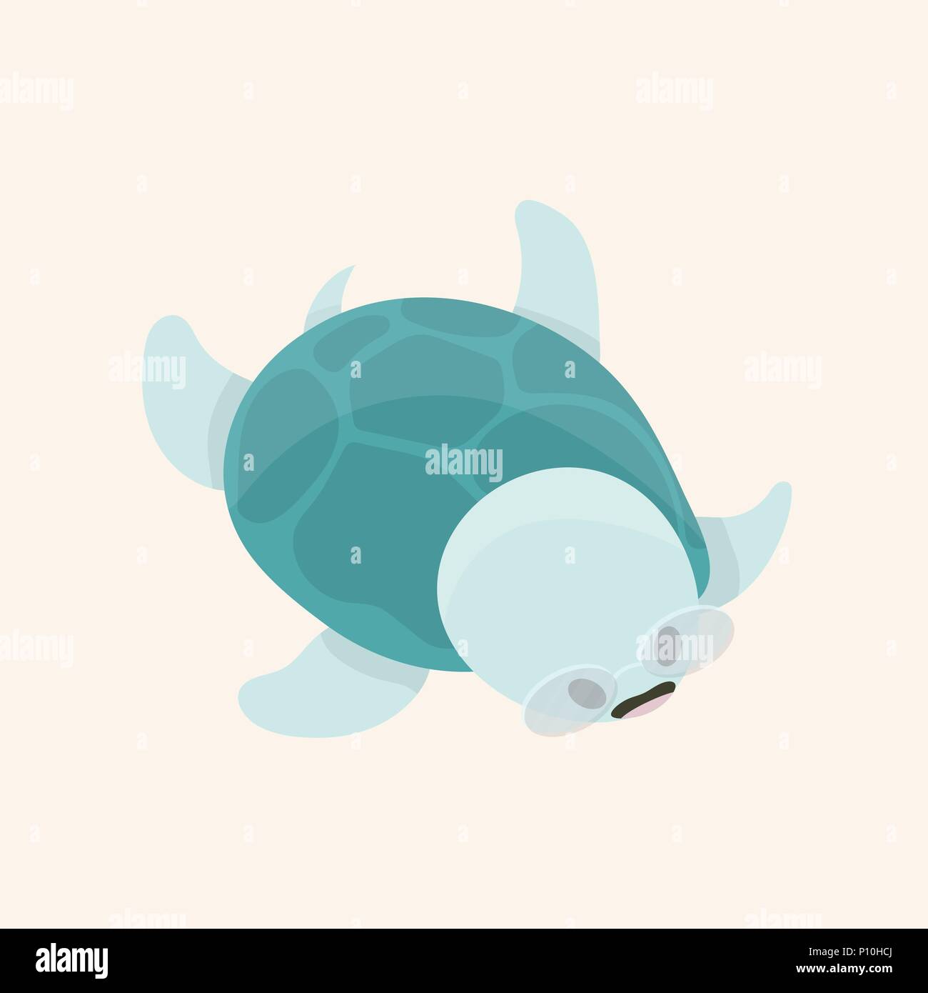 Funny and cute happy turtle on pastel background Stock Vector Image ...
