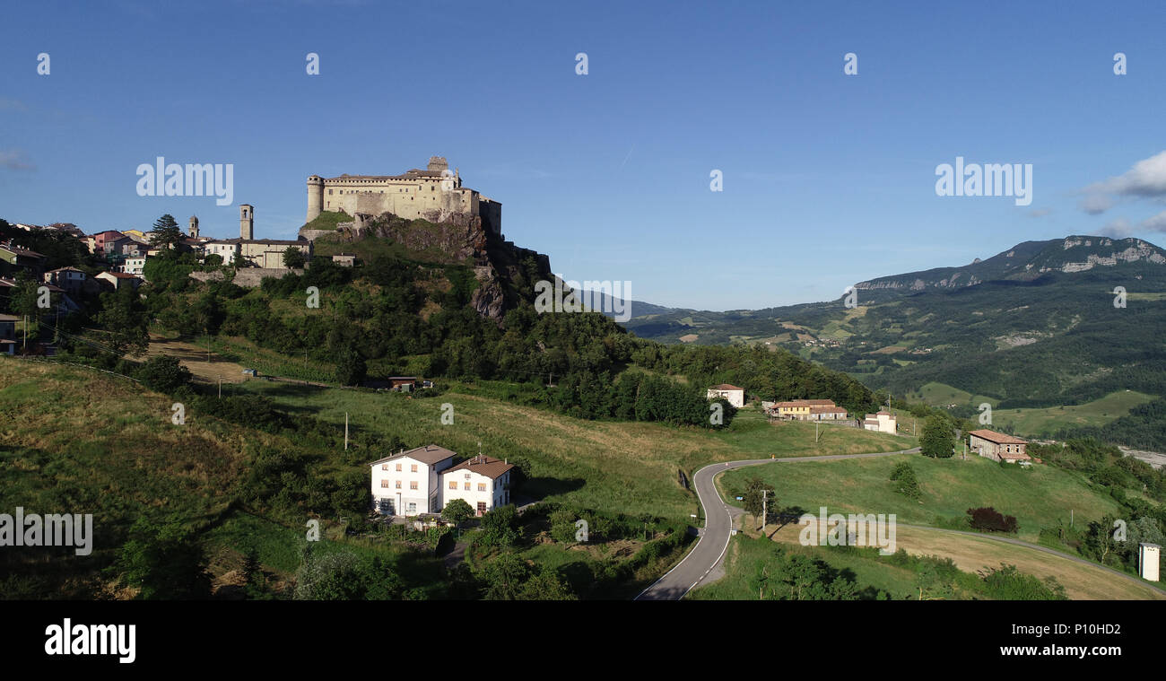 Aerial view of Bardi castle, Parma, Italy Stock Photo - Alamy