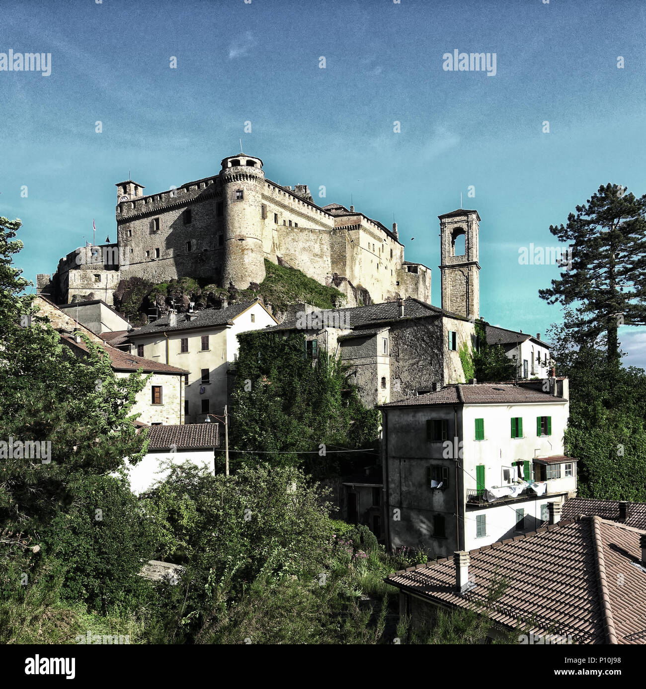Aerial view of Bardi castle, Parma, Italy Stock Photo - Alamy