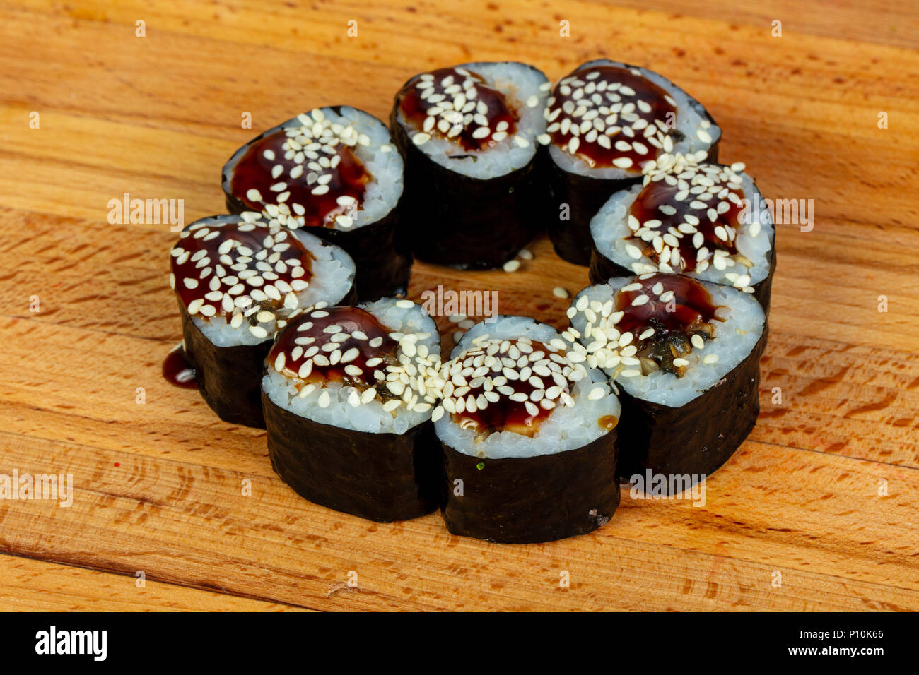 Unagi maki - japanese eel roll Stock Photo - Alamy