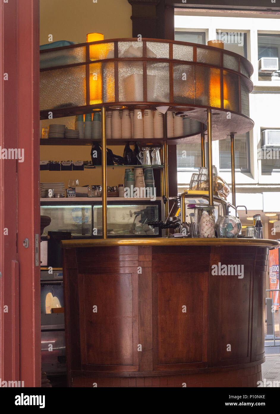Small Coffee Shop Booth In The City Stock Photo - Alamy