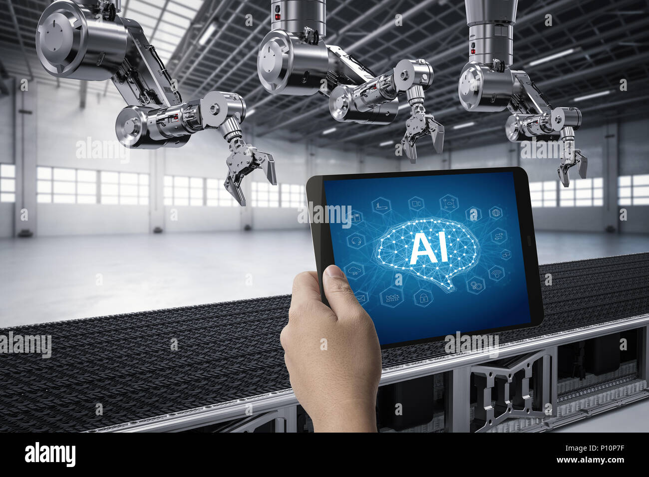 Robot Holding Tablet Hand High Resolution Stock Photography and Images ...