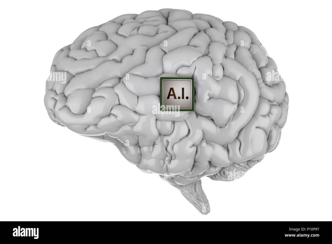 Ai brain on white hi-res stock photography and images - Alamy