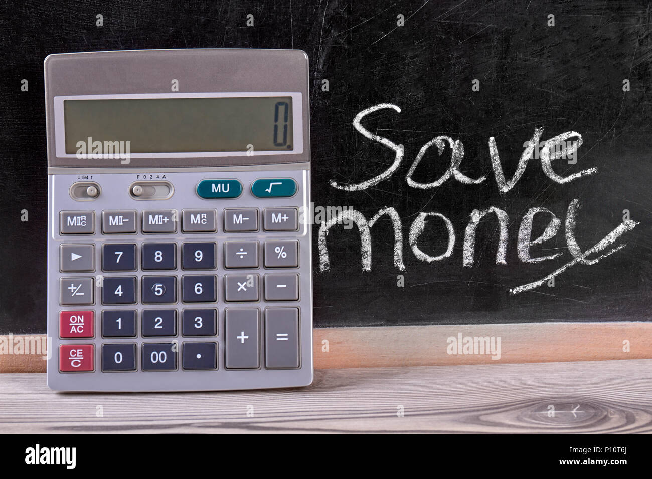 Calculator and save money concept. Close up. Calculations for saving ...