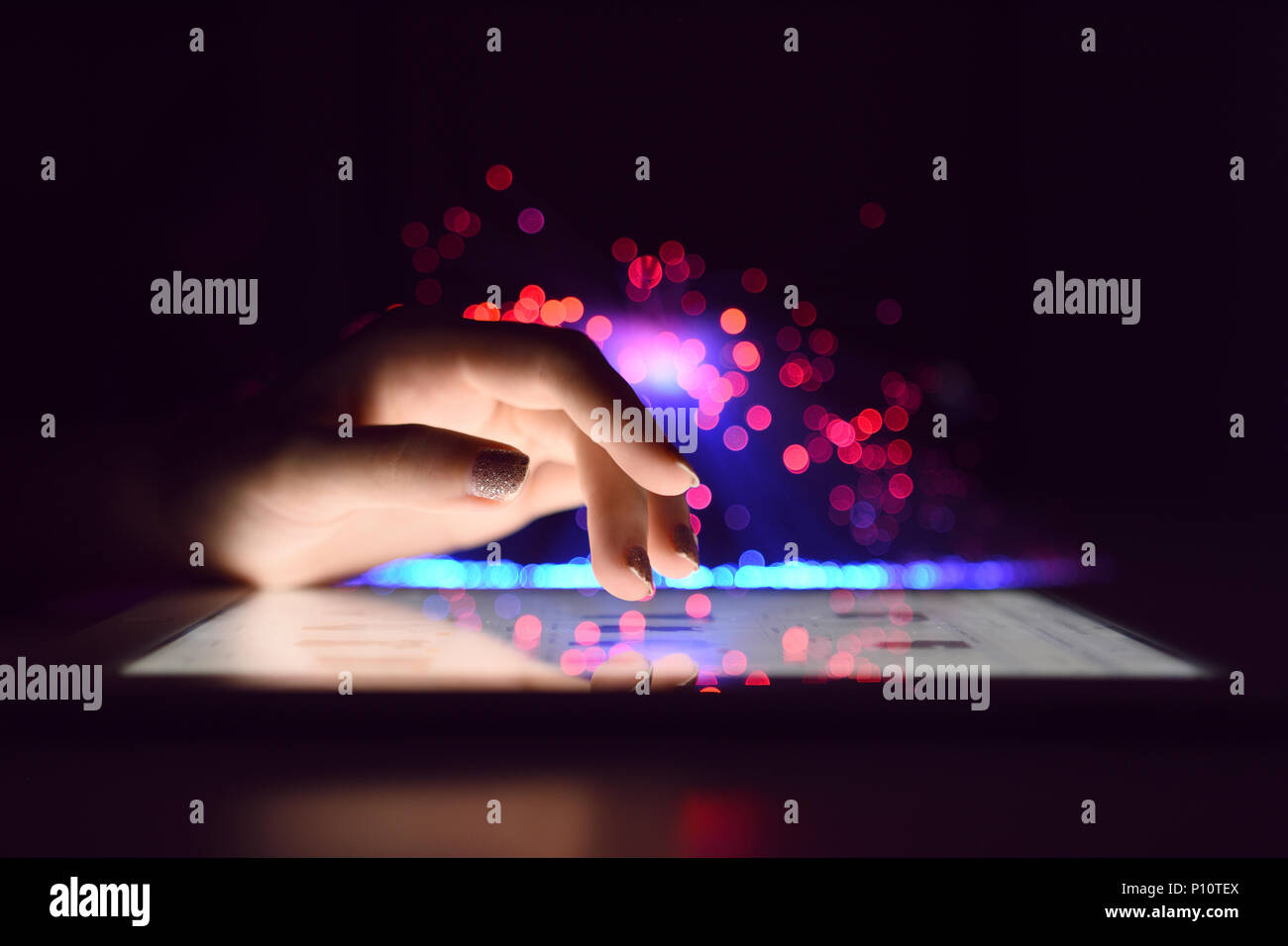 Fiber optics hand hi-res stock photography and images - Alamy