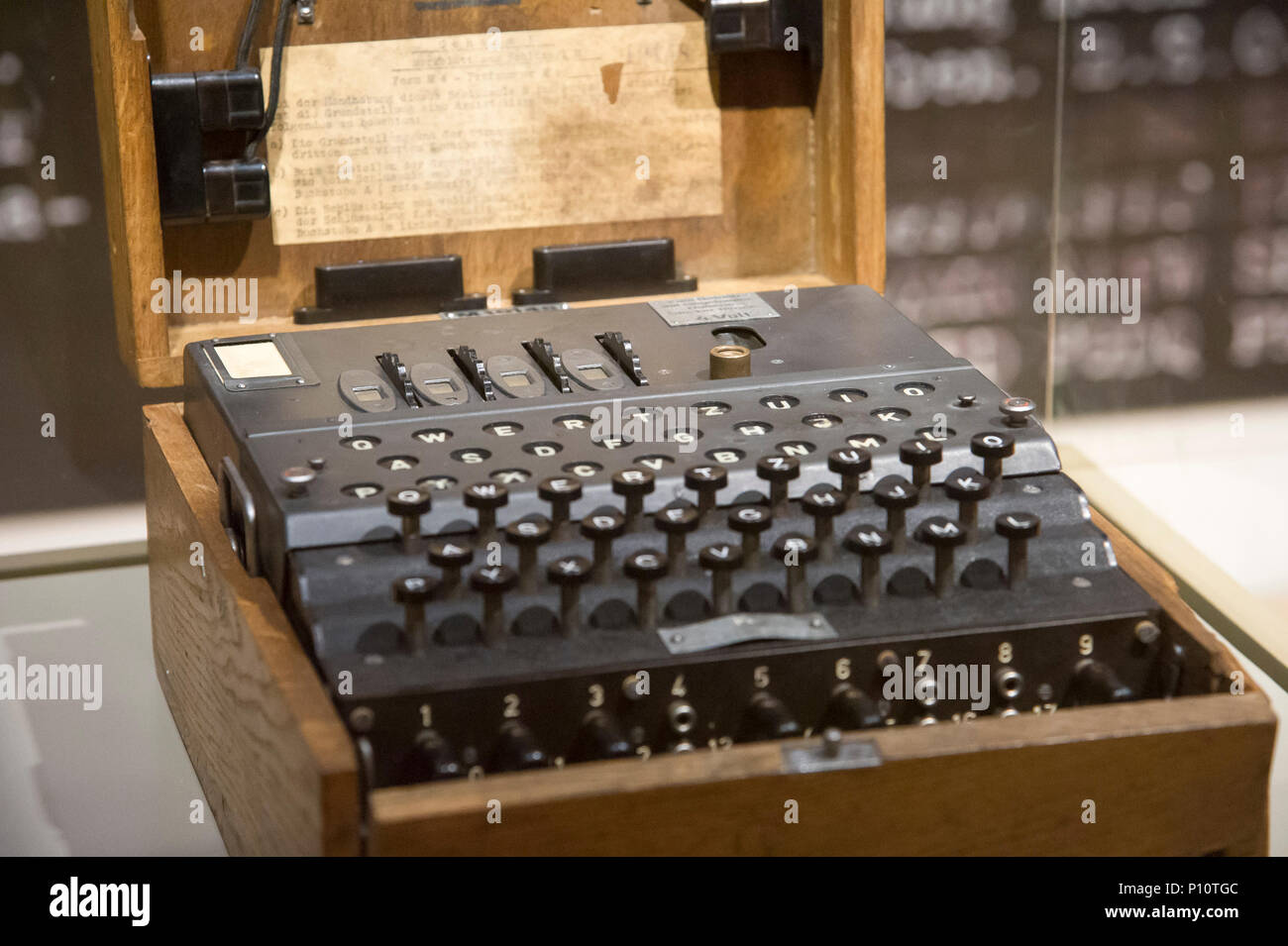 Enigma machine, German electro mechanical rotor cipher machine, used by ...