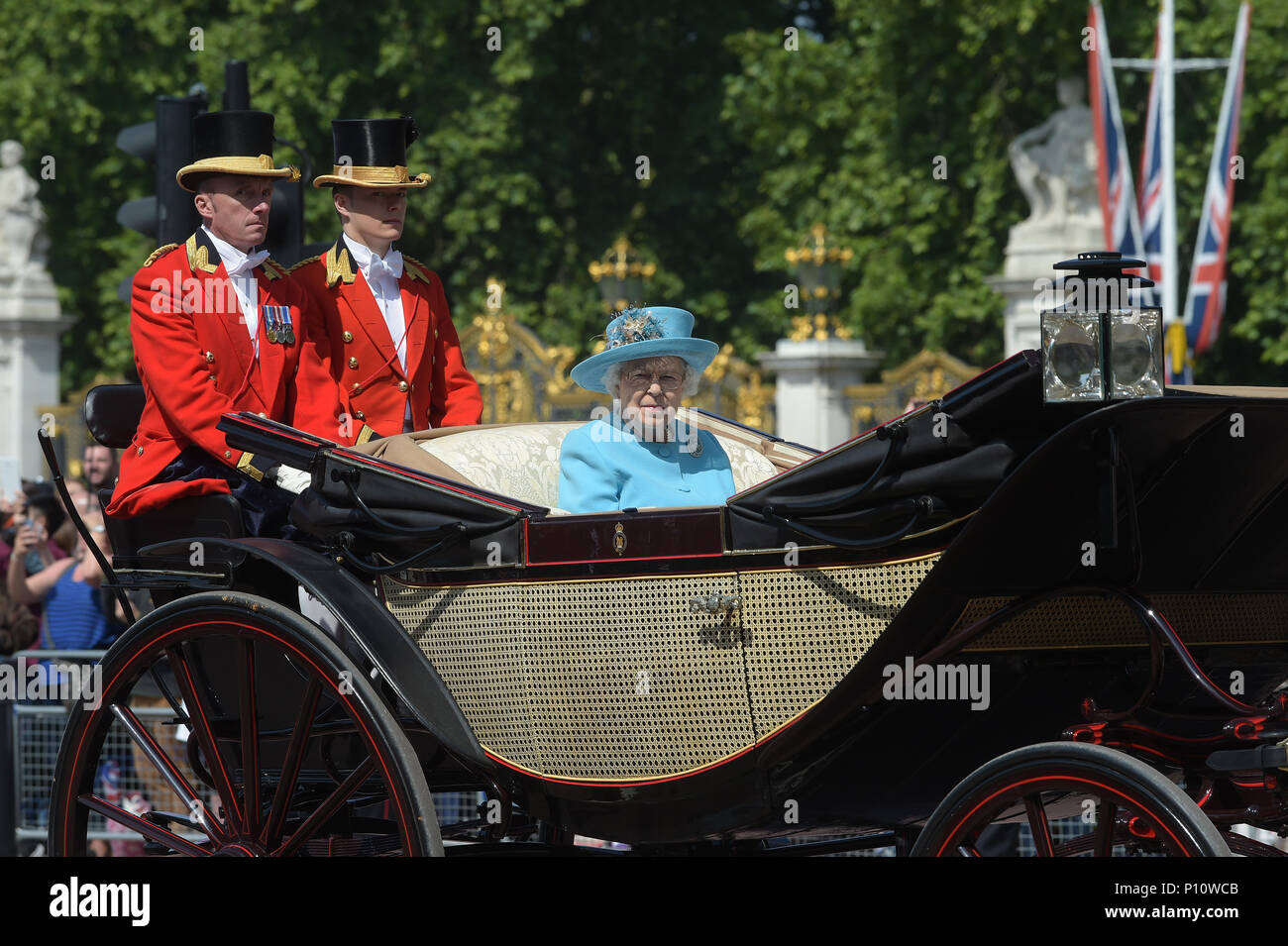 Queen Elizabeth II at theTrooping the Colour, Queens Birthday parade ...