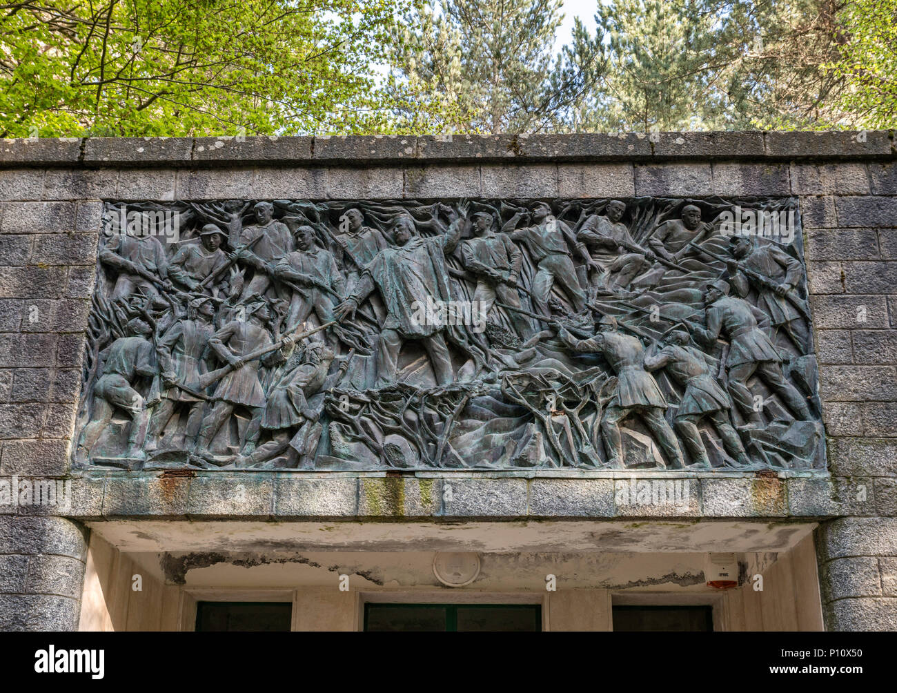 Bas relief at Mausoleo di Garibaldi, near Gambarie, in Aspromonte ...