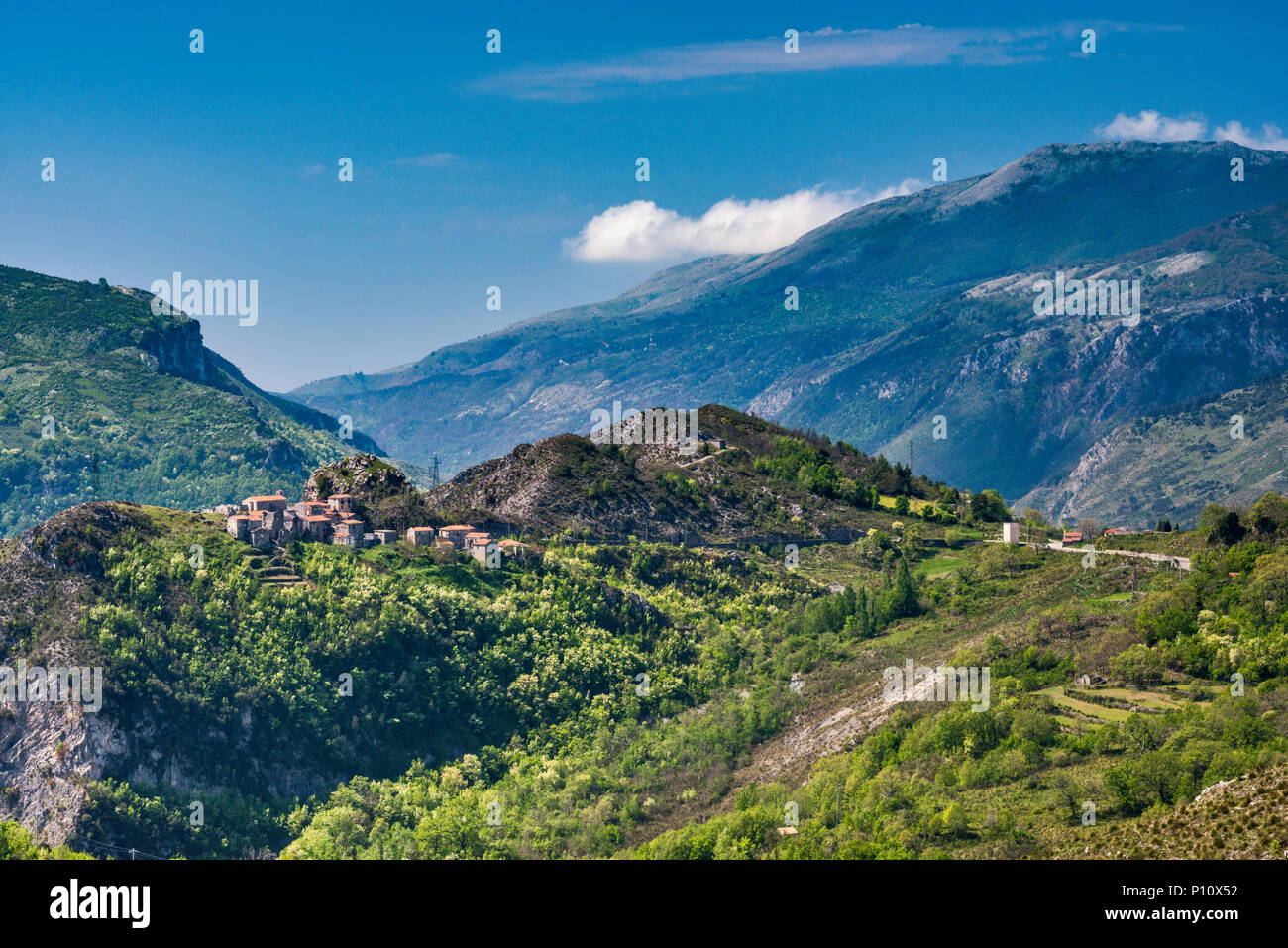 Hill town of Avena, Orsomarso Massif, Pollino National Park, Calabria ...