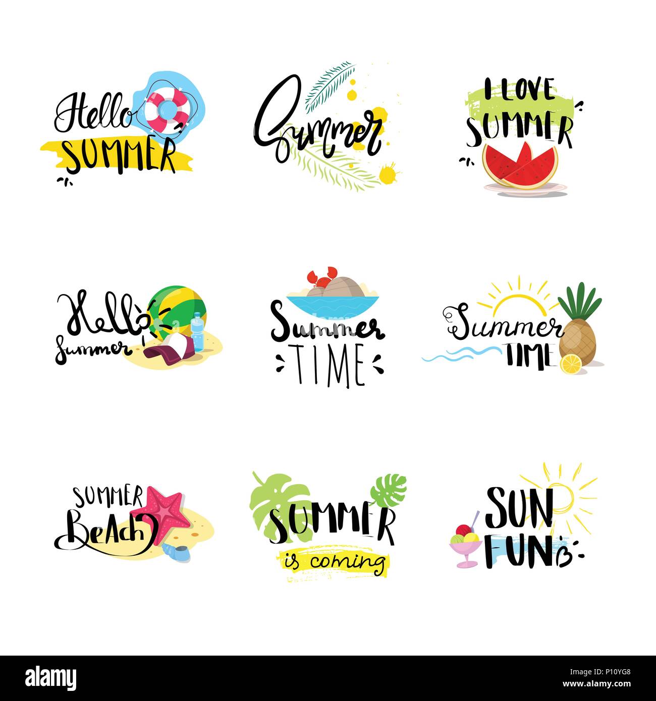 I Love Summer Logo Design
