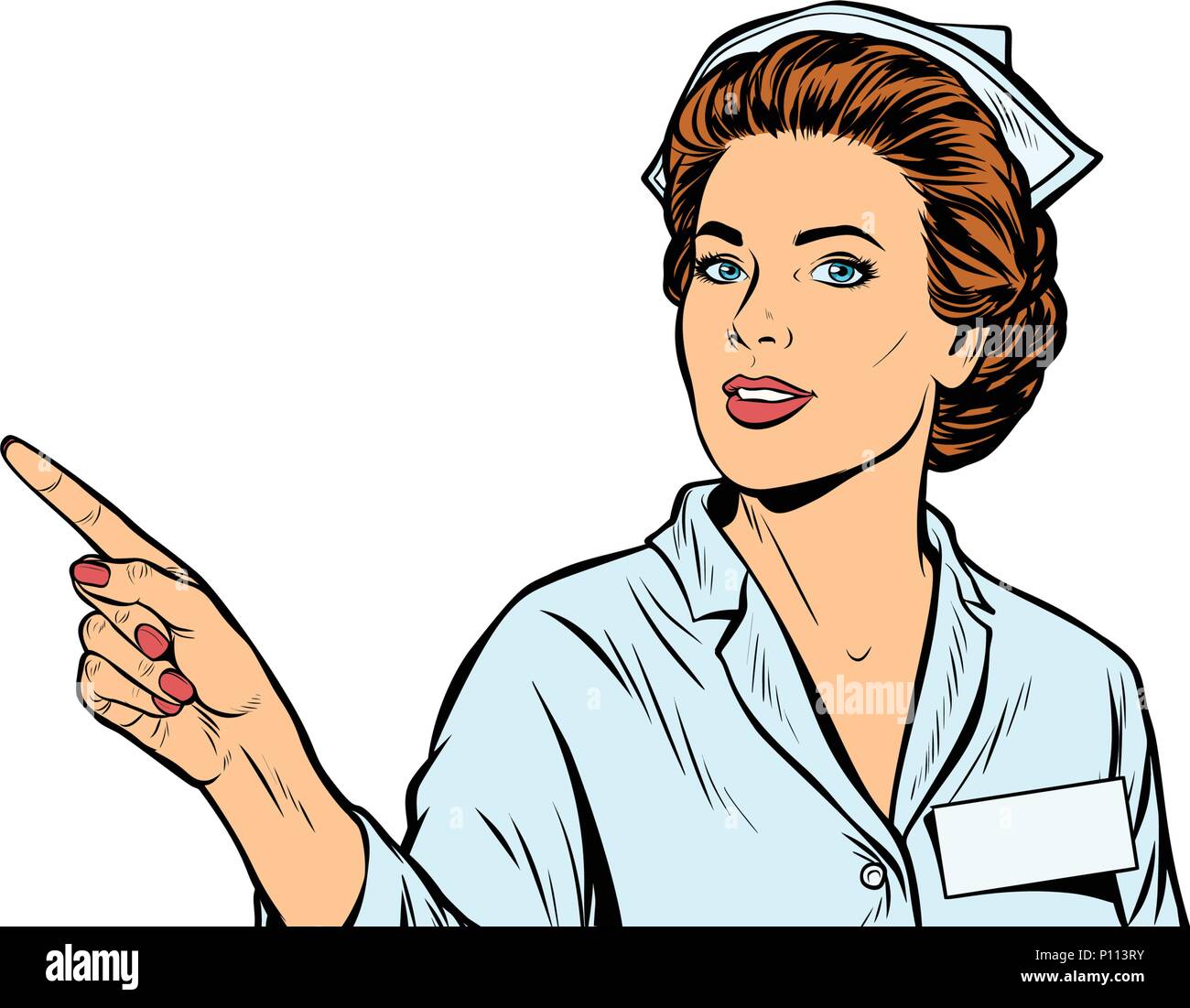 nurse points a finger Stock Vector Image & Art - Alamy