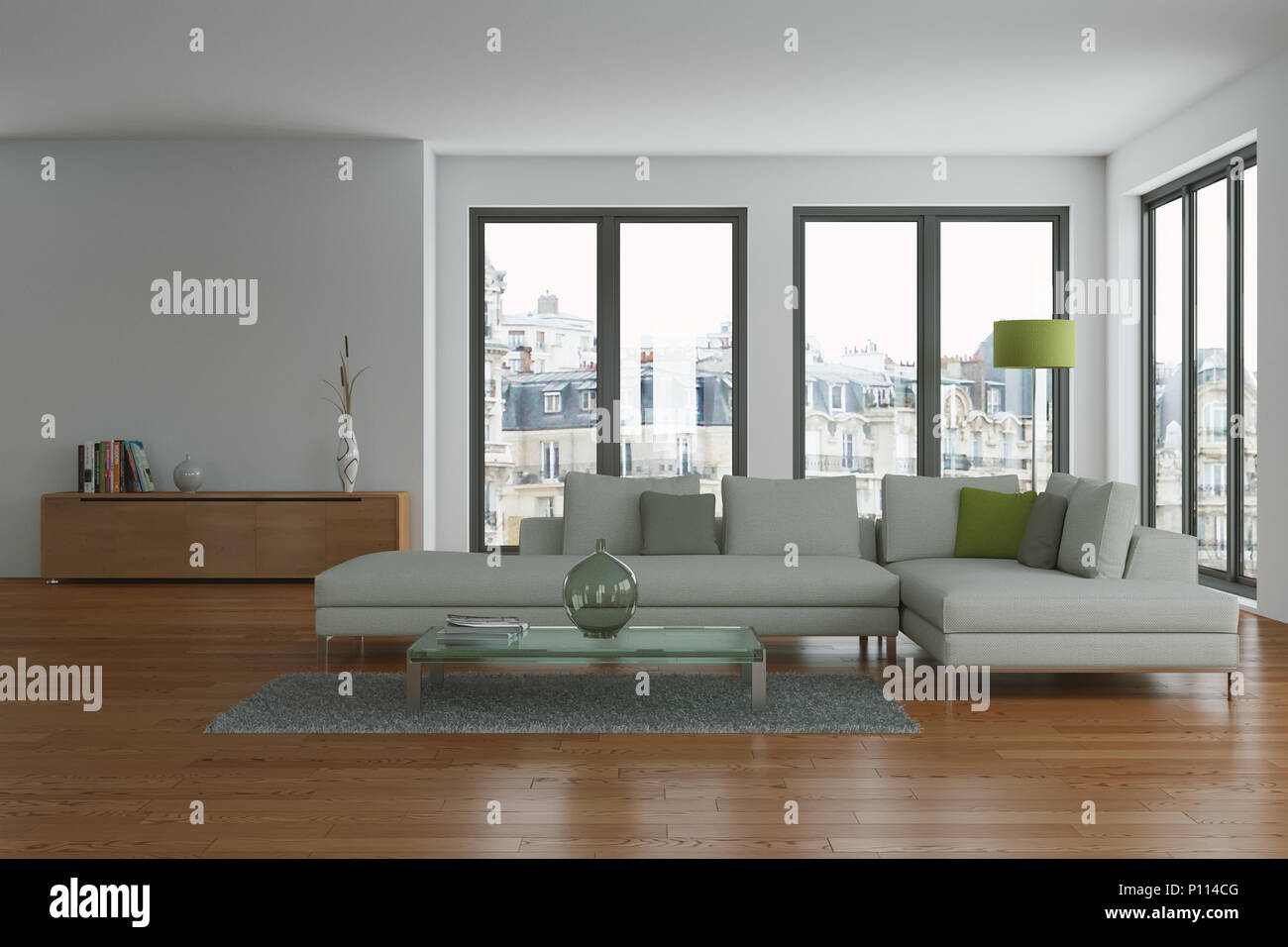 modern bright living room interior design Stock Photo - Alamy