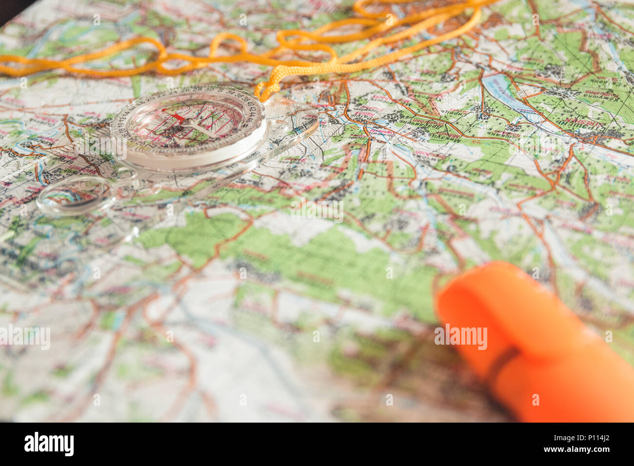 Compass Marker On Old Map High Resolution Stock Photography and Images ...